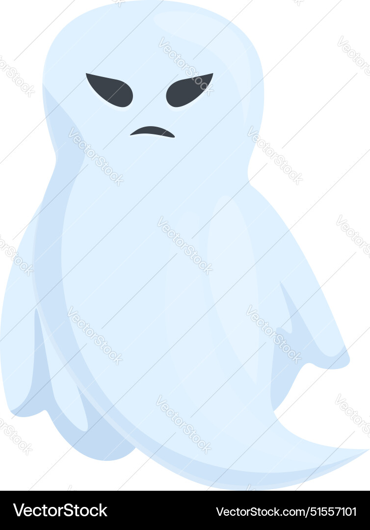 Angry blue ghost is floating in the air Royalty Free Vector