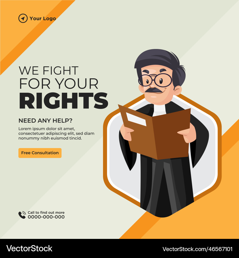 Banner design of we fight for your rights Vector Image