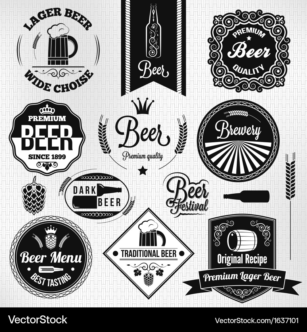 Beer labels set Royalty Free Vector Image - VectorStock
