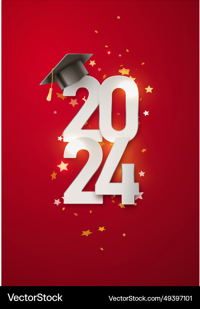 Class of 2024 Graduation Celebration Royalty Free Vector