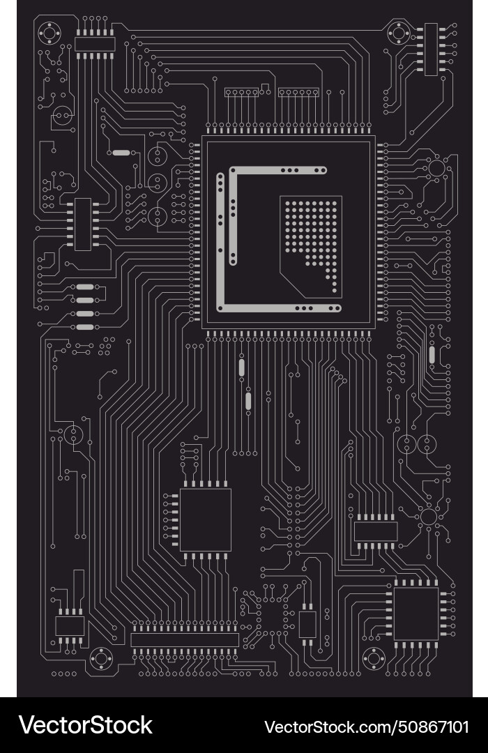 Digital communication circuit diagram Royalty Free Vector