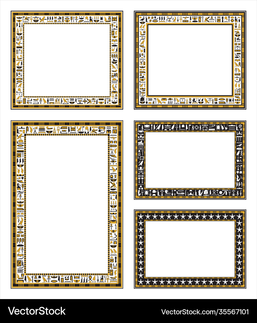 Frames ancient egyptian motif Royalty Free Vector Image