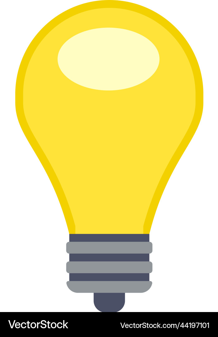 Idea color icon lightbulb symbol lamp sign Vector Image