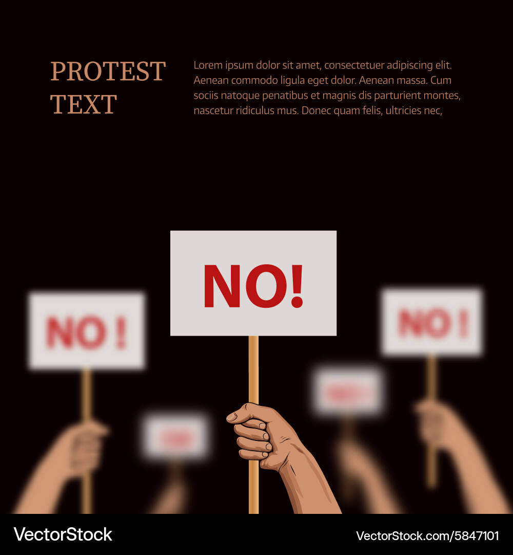 Poster on the theme protest disagreement Vector Image