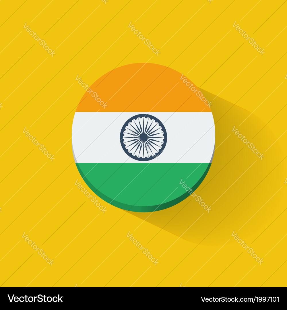 Round icon with flag of india Royalty Free Vector Image