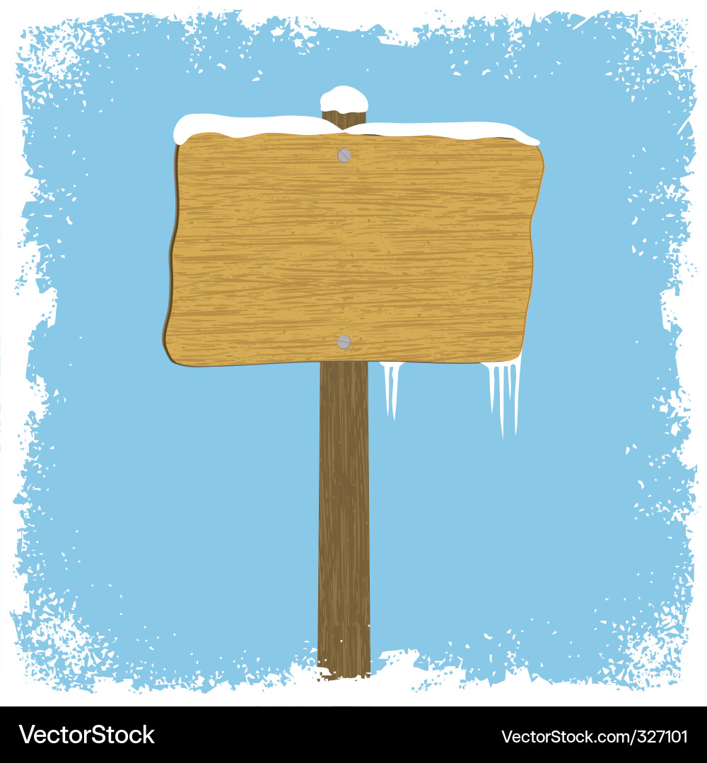 Rustic Wooden Board with Frost Royalty Free Vector Image