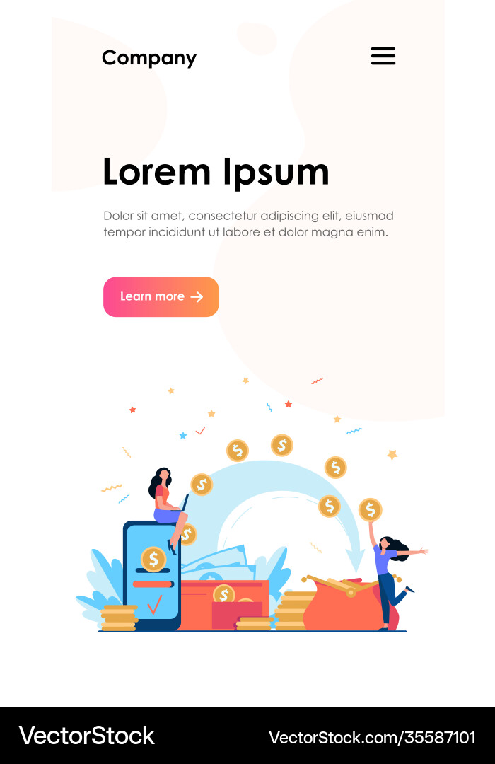 Stylized people sending payment and receiving Vector Image