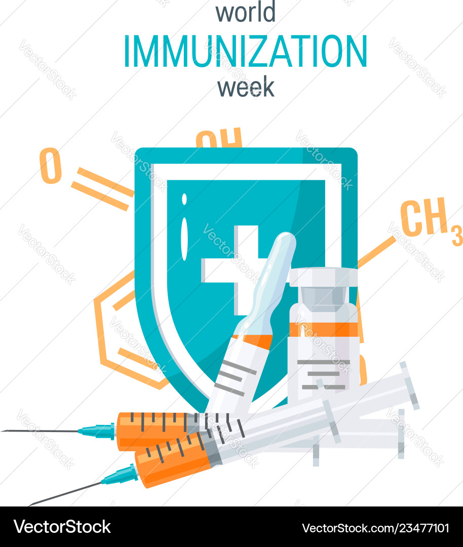 Vaccination concept image in flat style Royalty Free Vector