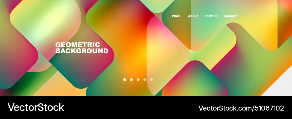 A colorful geometric background with squares Vector Image