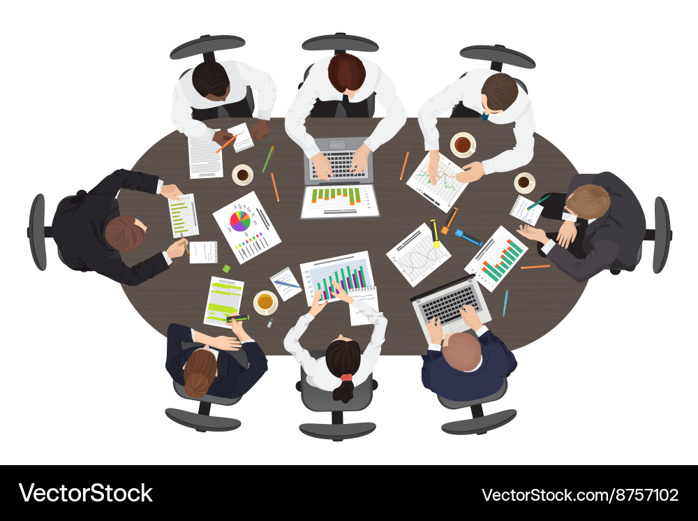 Business management teamwork strategy discuss Vector Image