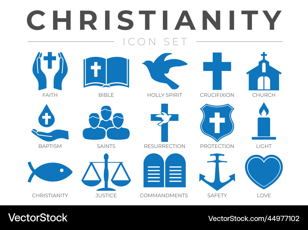 Christianity icon set with faith bible Royalty Free Vector