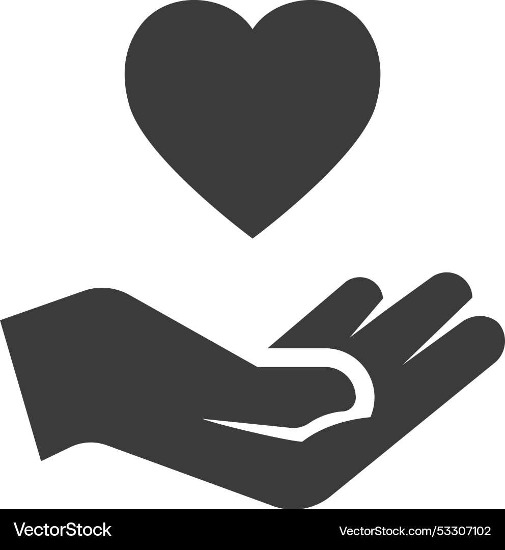 Donation icon featuring a hand offering support Vector Image