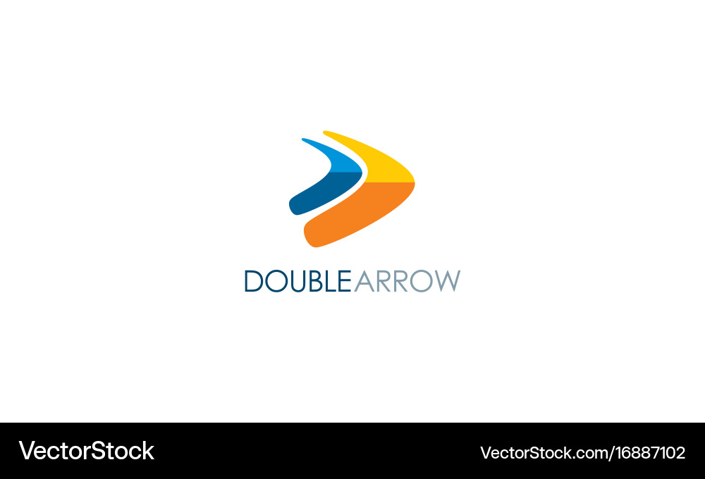 Double arrow colored logo Royalty Free Vector Image