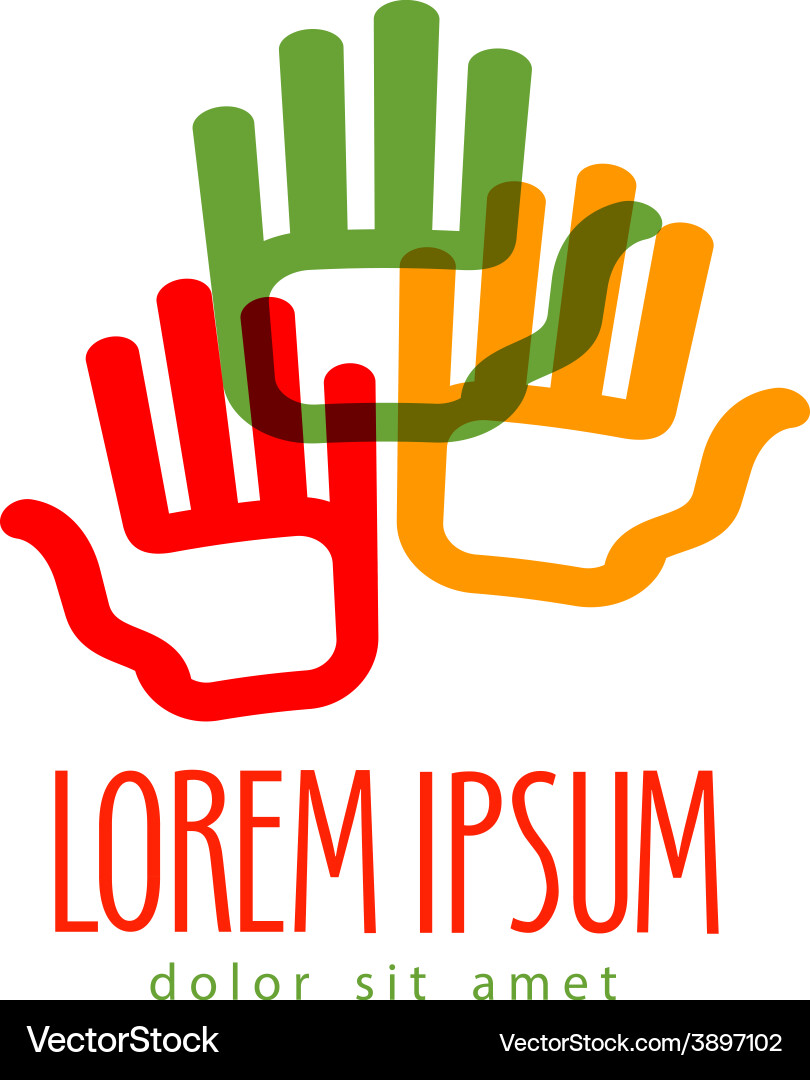 Hands logo design template people Royalty Free Vector Image