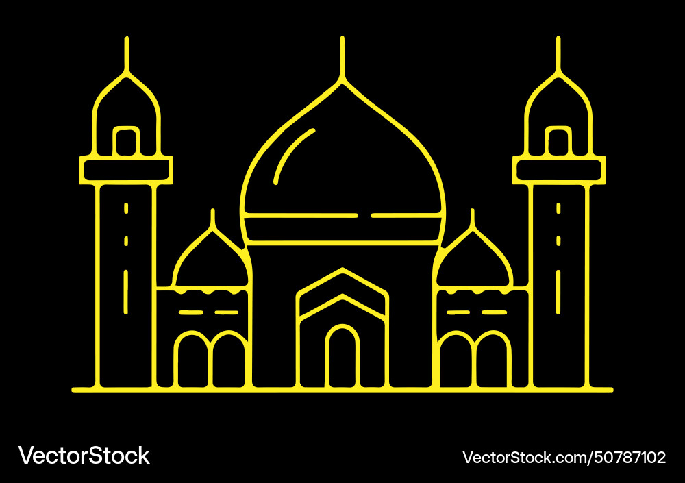 Mosque line art Royalty Free Vector Image - VectorStock