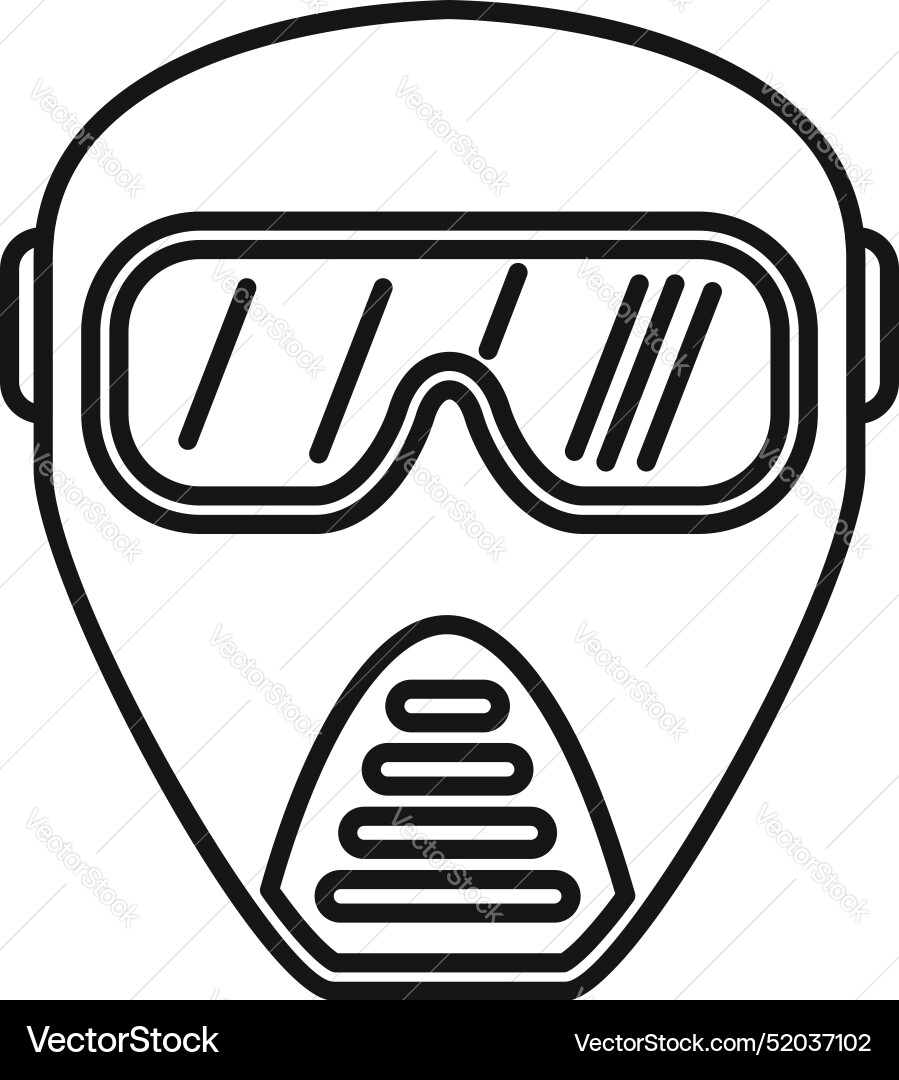 Paintball mask with protective glasses ensuring Vector Image