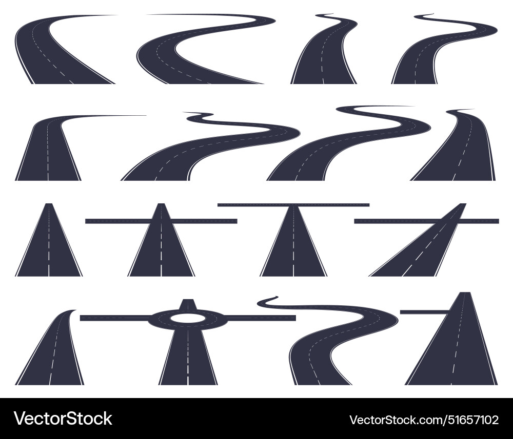 Roads and highways in perspective road path with Vector Image