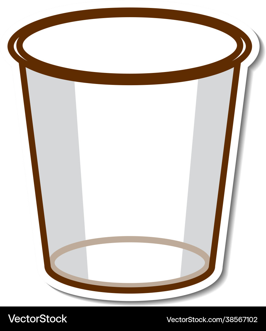 Sticker empty glass white background Royalty Free Vector