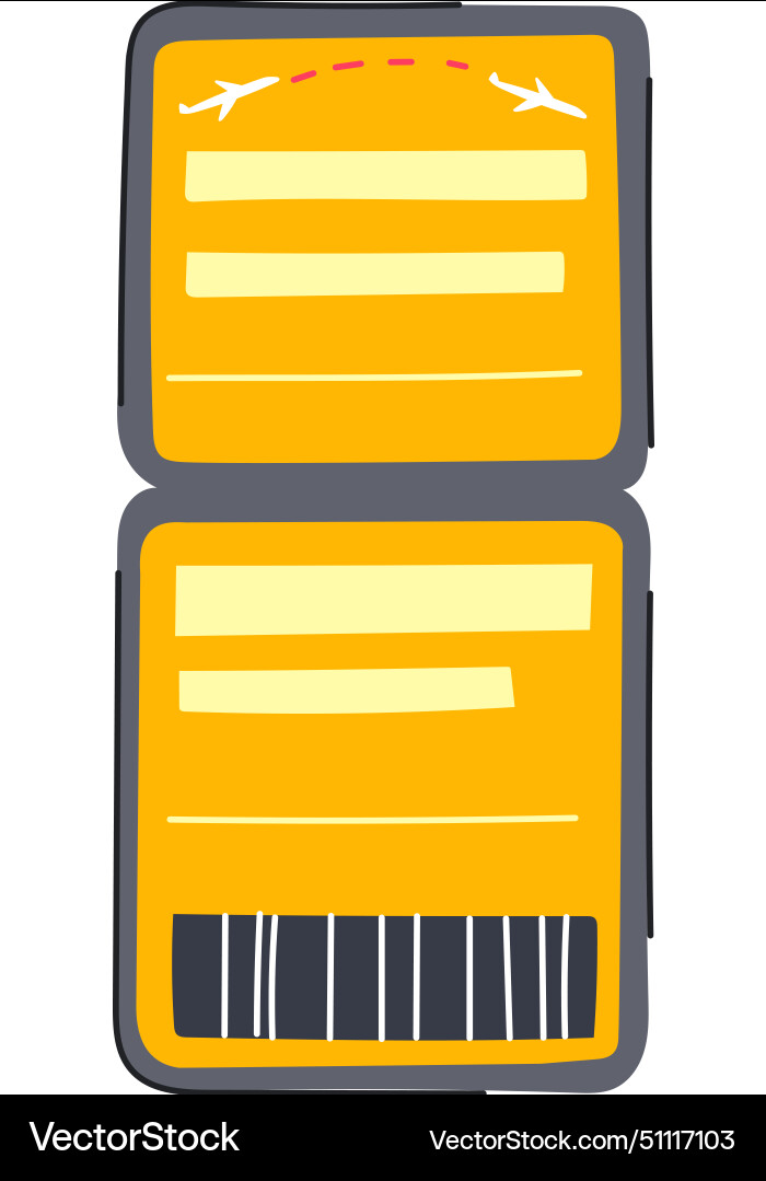 Airline boarding pass cartoon Royalty Free Vector Image