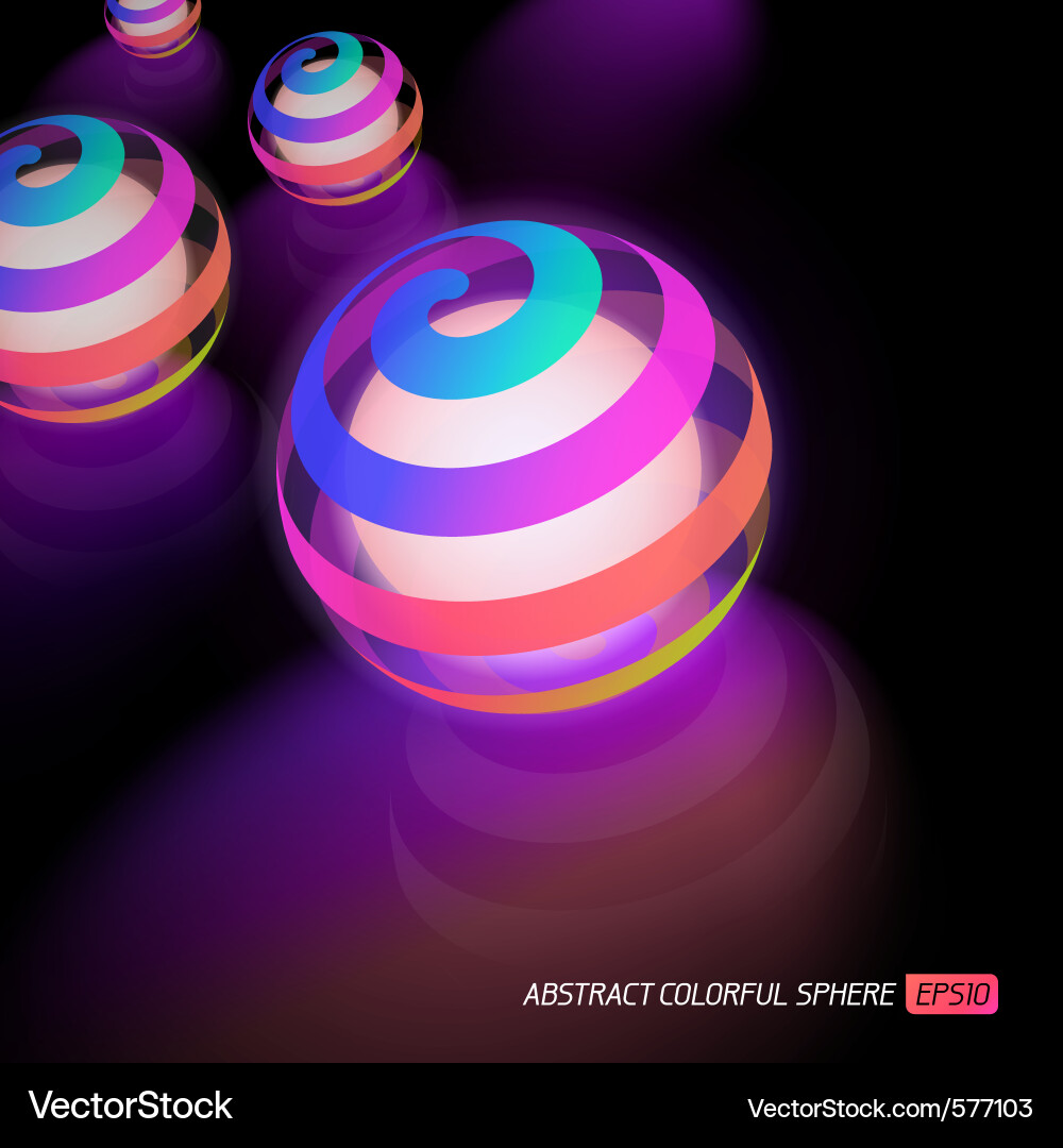 Colorful Swirl Spheres Royalty Free Vector Image