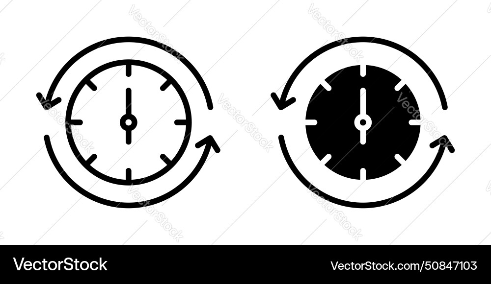 Course of time icon set clock countdown Royalty Free Vector