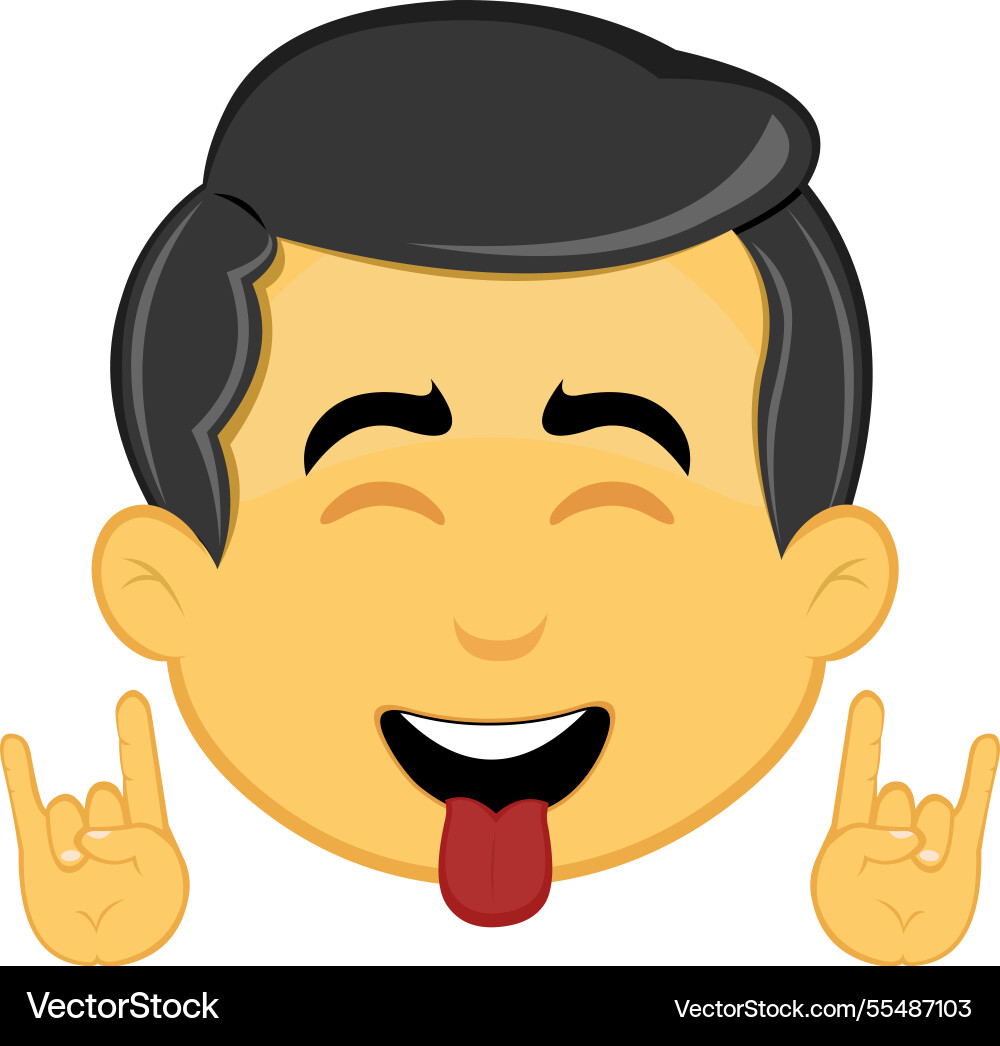 Emoji character hands heavy metal gesture Vector Image