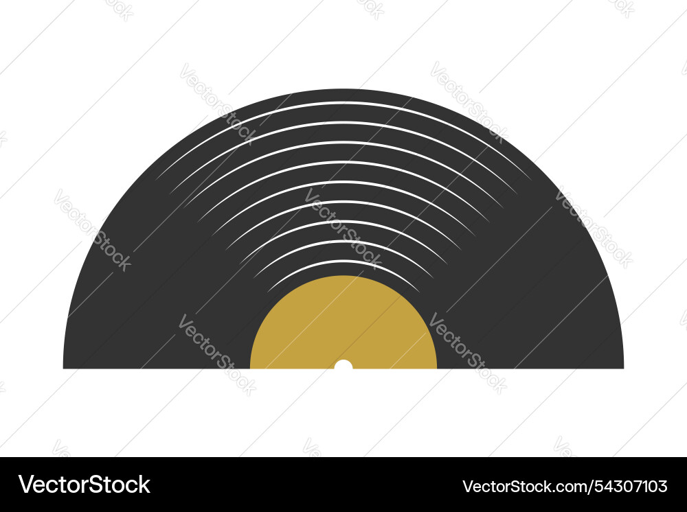 Half of vinyl Royalty Free Vector Image - VectorStock