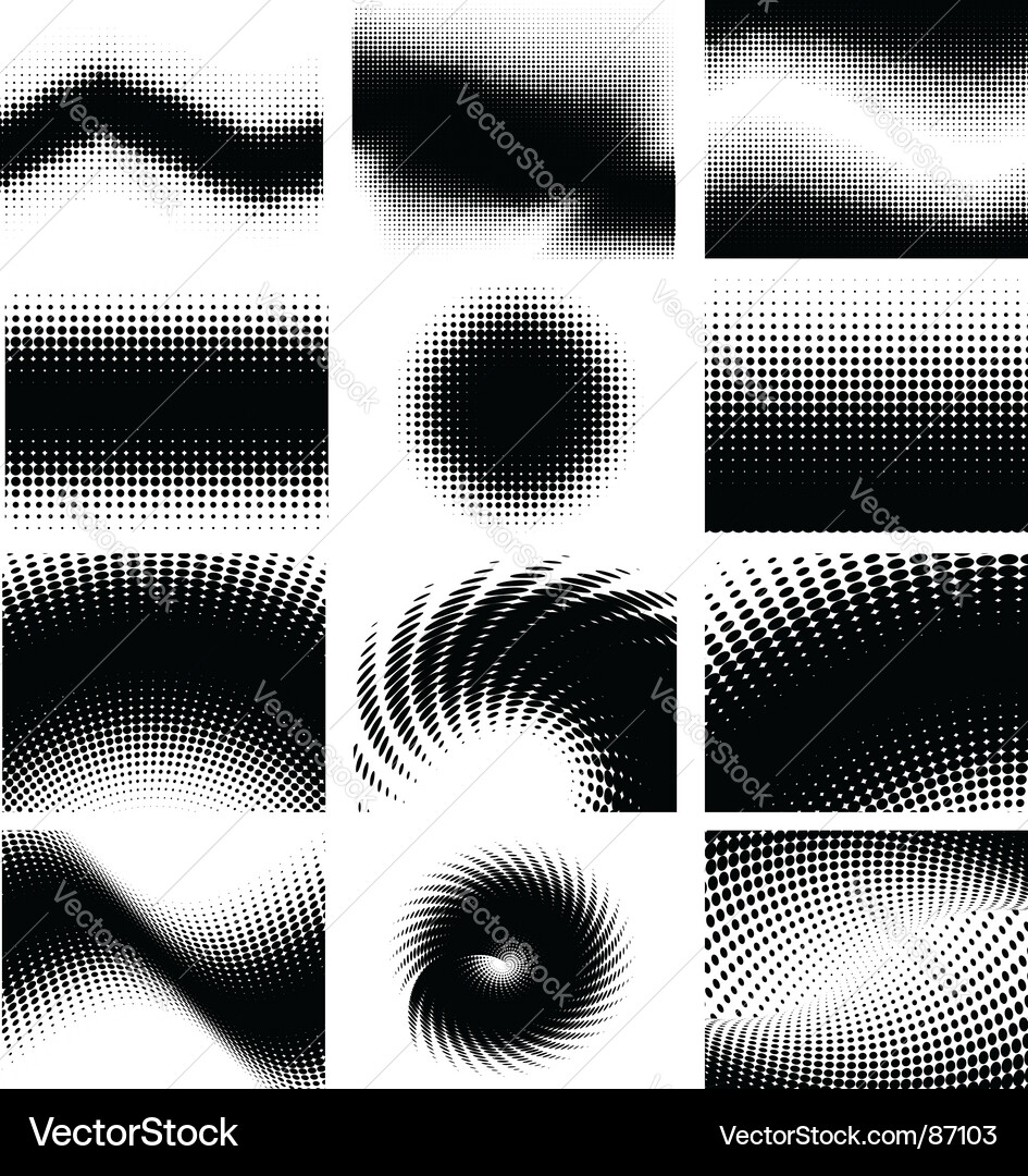 Halftone set Royalty Free Vector Image - VectorStock