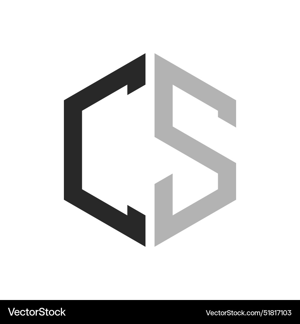 Modern unique hexagon letter cs logo design Vector Image