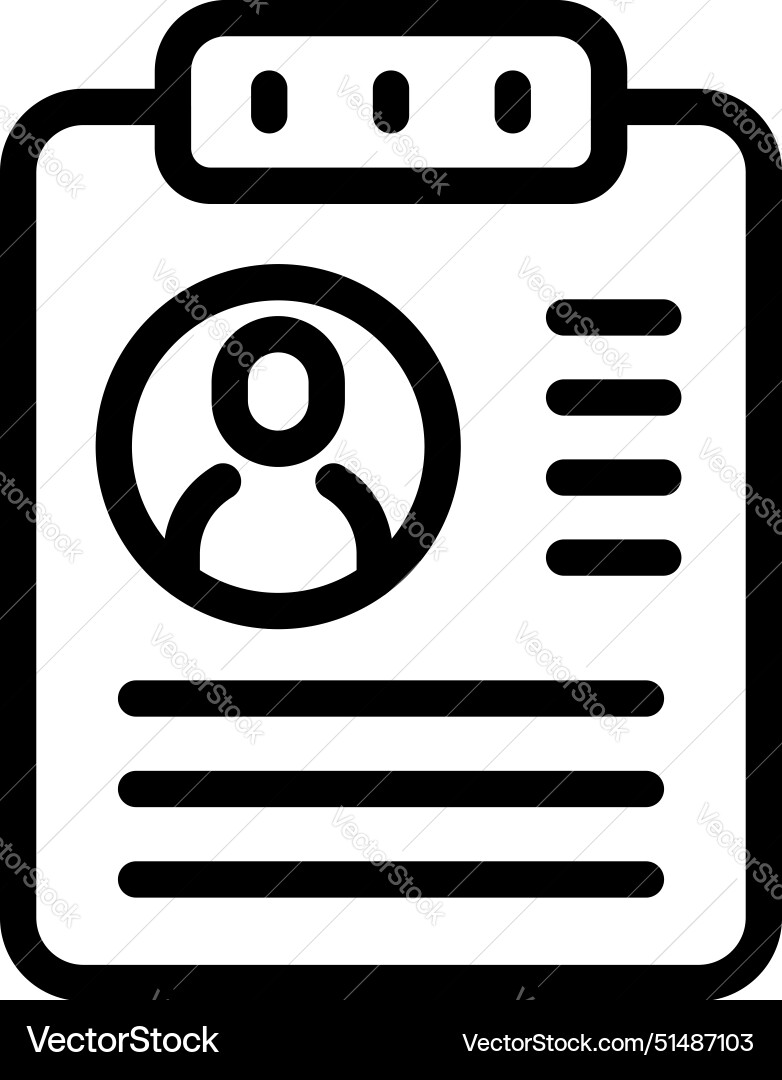 Personal profile icon on clipboard Royalty Free Vector Image