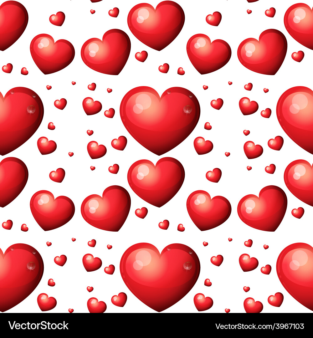 Red Heart Pattern Seamless Royalty Free Vector Image