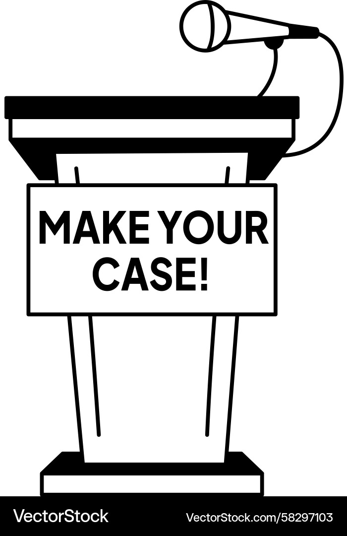 School Speech Platform Sticker Royalty Free Vector Image