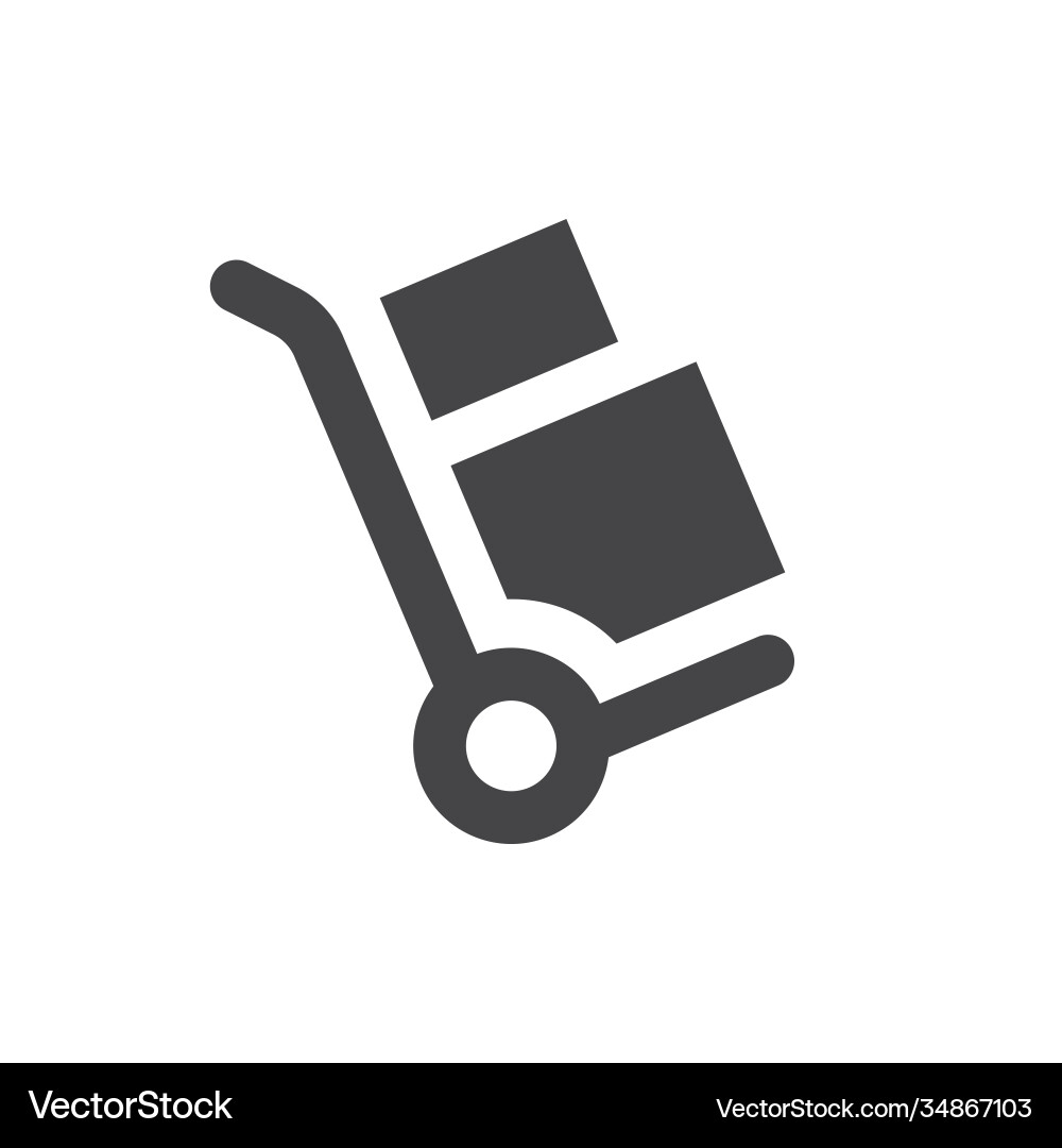 Trolley hand truck icon Royalty Free Vector Image