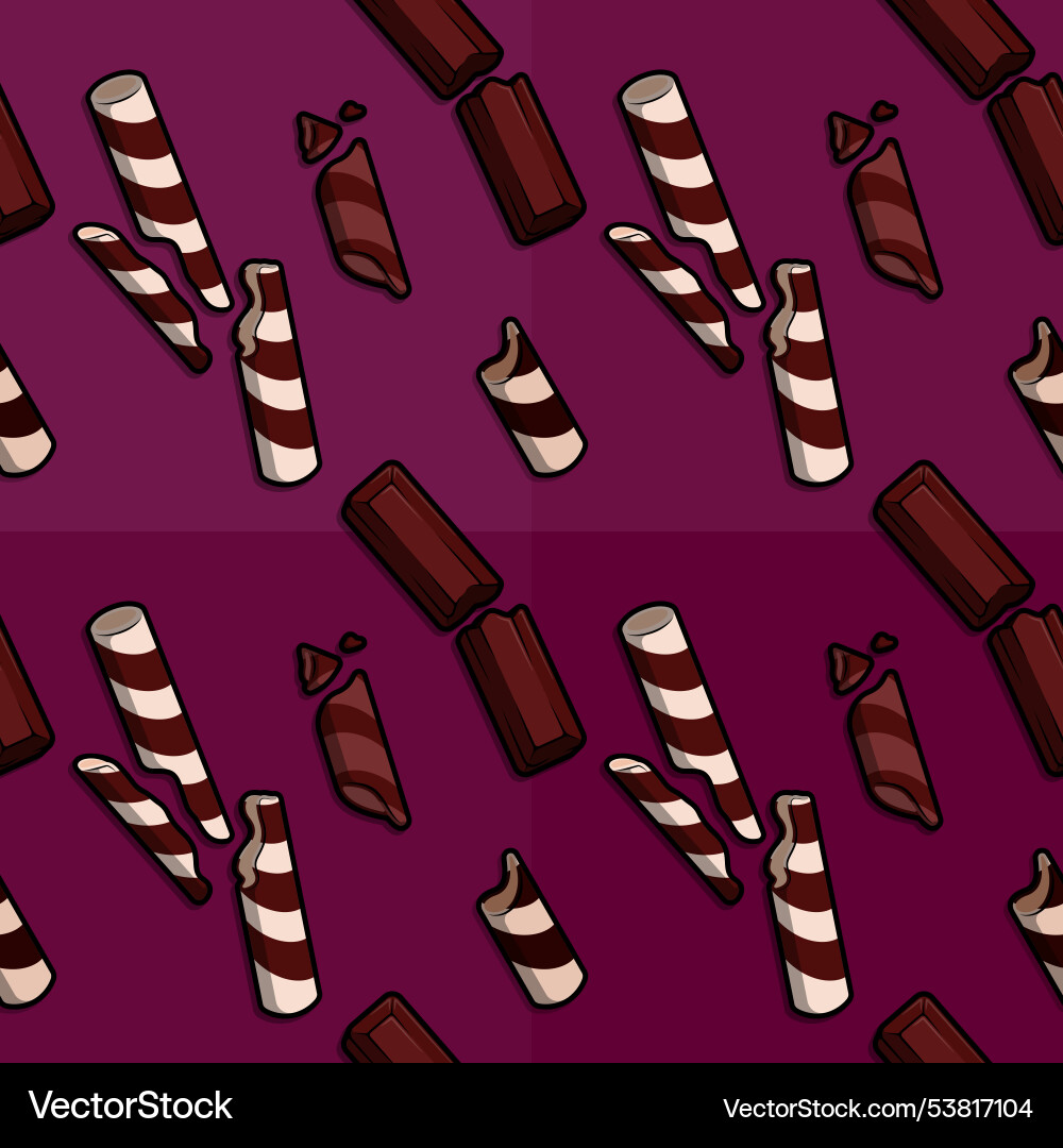 Charming line cartoon pattern featuring chocolate Vector Image