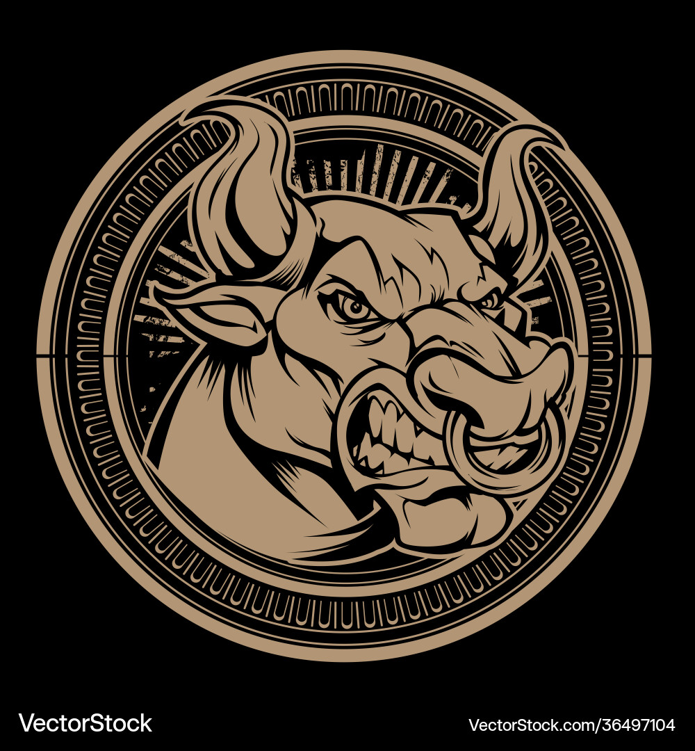 Ferocious Bull Mascot Logo Royalty Free Vector Image