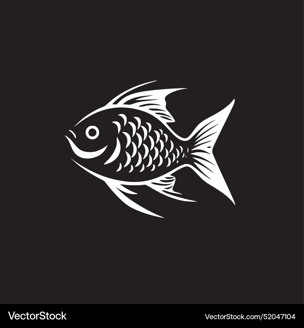 Fish - black and white Royalty Free Vector Image