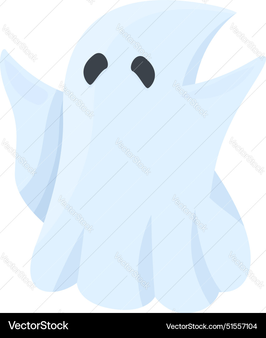 Friendly ghost floating with open arms and a big Vector Image