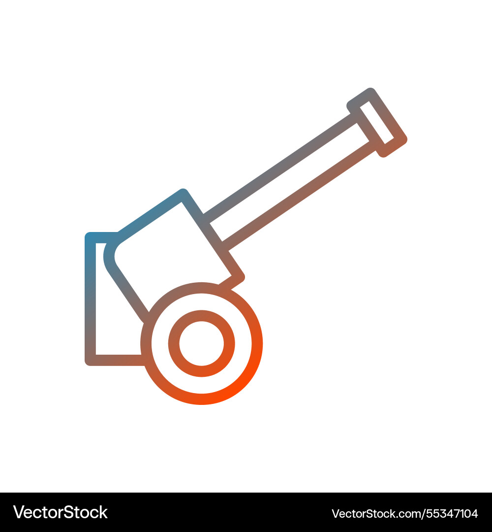 Gradient cannon outline design art Royalty Free Vector Image