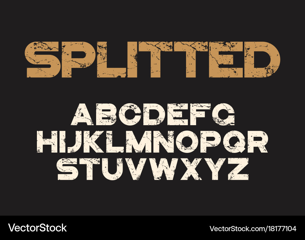 Grunge Textured Font - Distressed Lettering Vector Image