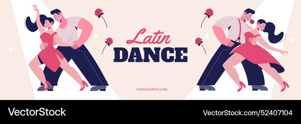 Hand drawn flat design latin dance party template Vector Image