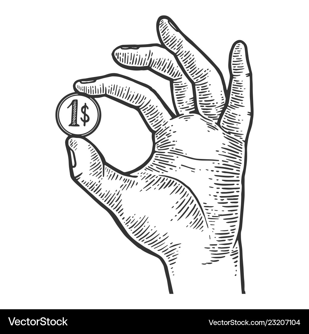 Hand with coin dollar Royalty Free Vector Image