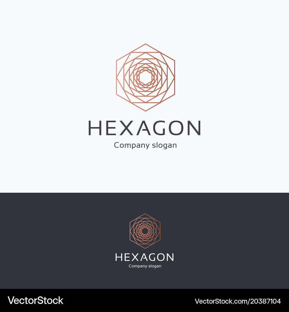 Hexagon rose logo Royalty Free Vector Image - VectorStock