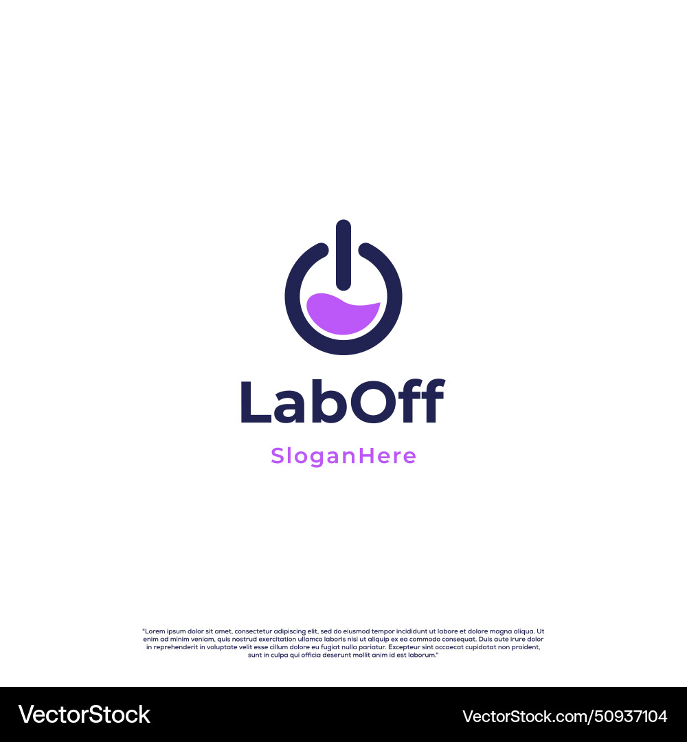 Lab combine with power off logo design template Vector Image Lab combine with power off logo design template Vector Image