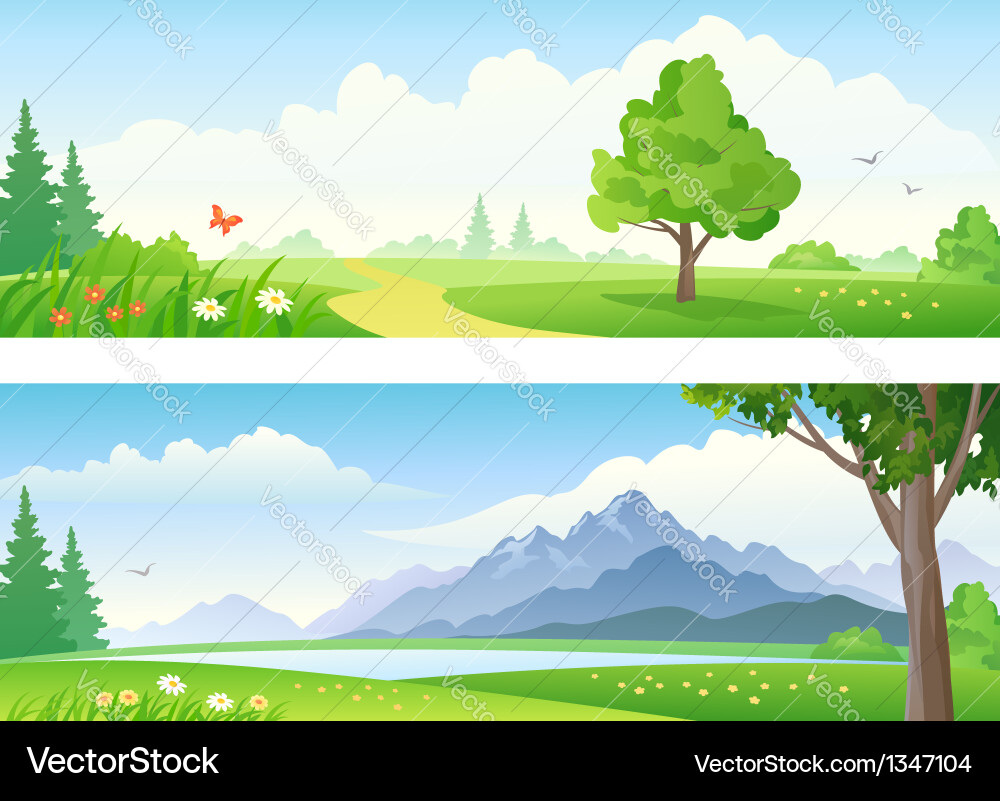 Landscape banners Royalty Free Vector Image - VectorStock