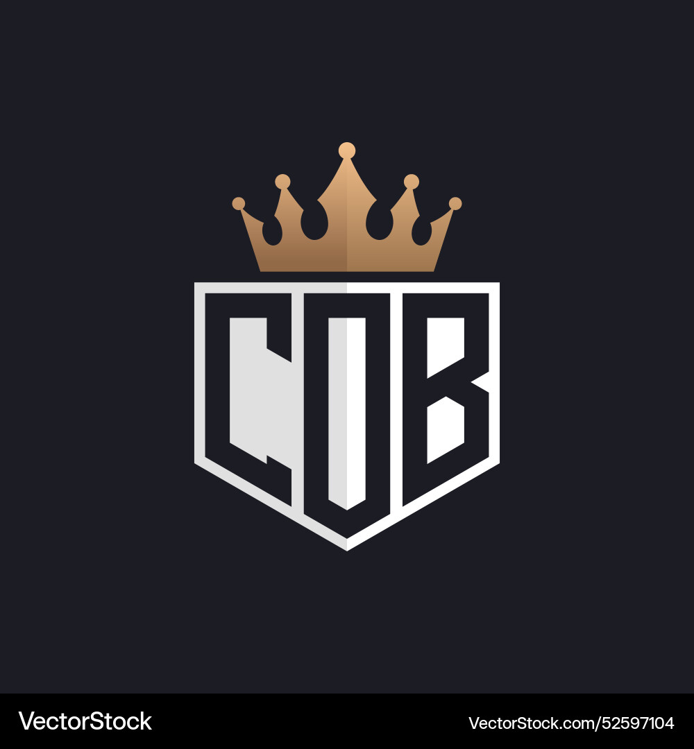 Luxury cob logo with crown elegant initials Vector Image