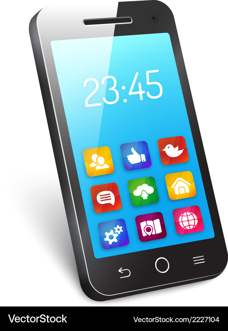 Mobile phone or smartphone Royalty Free Vector Image