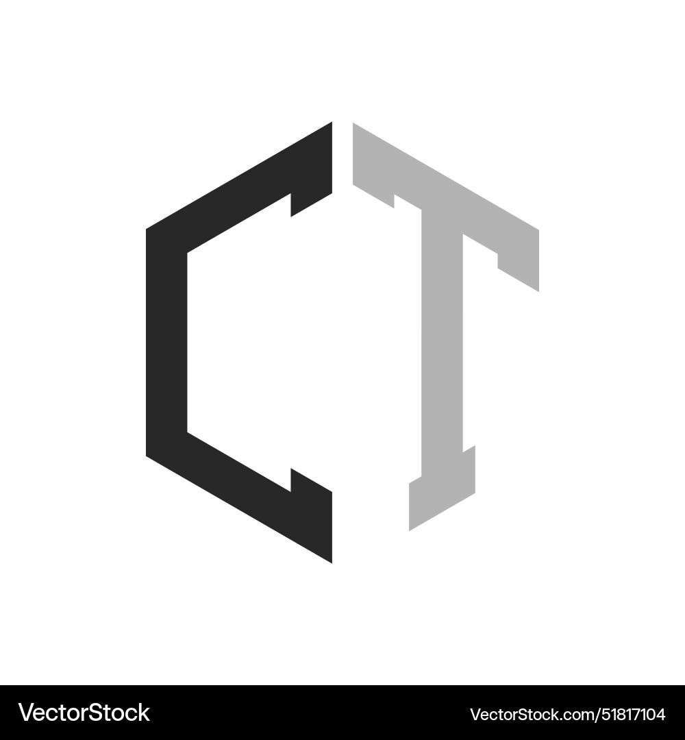 Modern unique hexagon letter ct logo design Vector Image