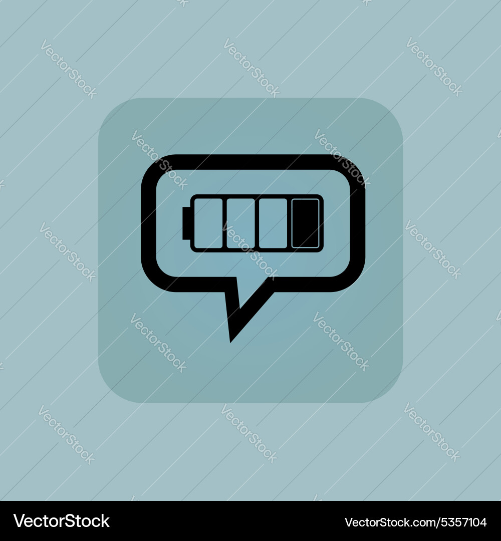 Pale blue low battery message Royalty Free Vector Image