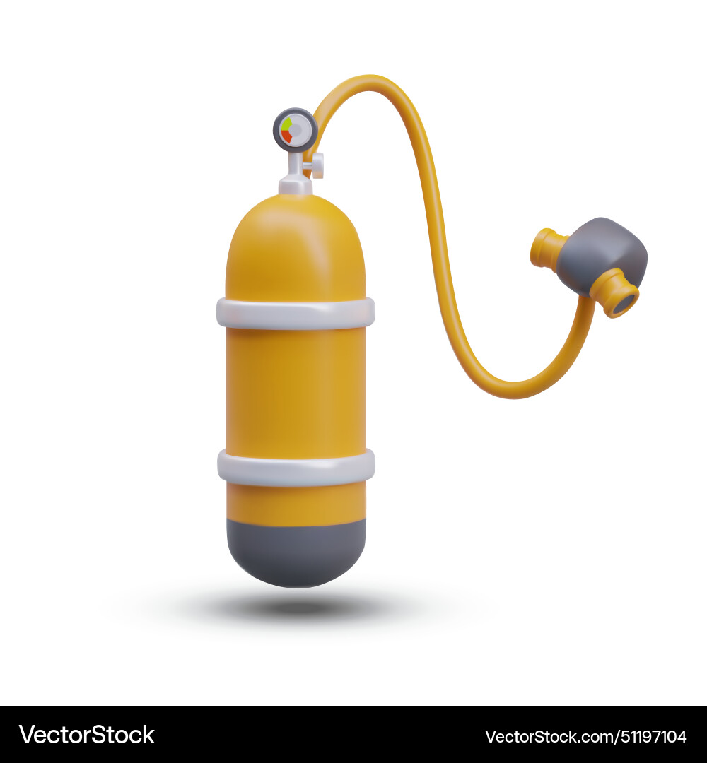 Realistic aqualung with tube mask concept Vector Image