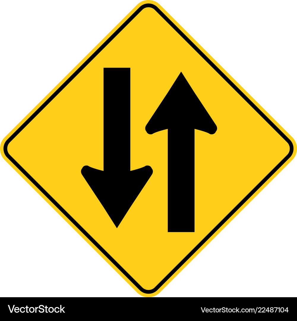 Two-Way Traffic Road Signs Royalty Free Vector Image